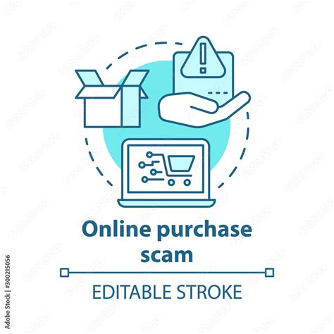 Online Purchase Scam Concept Icon Identity And Money Theft Via