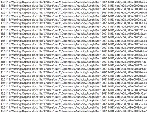 same number missing and orphaned files r audacity