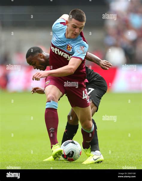 West Ham Uniteds Declan Rice Front And Manchester Citys Raheem