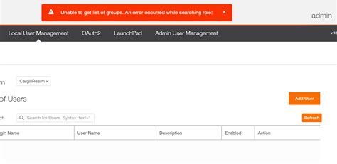 remedy sso error on rsso admin console unable to get list of groups an error occurred while
