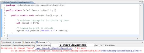 Java Try Catch Block With Example Benchresourcesnet