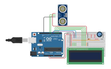 Circuit Design Arduino Ile Ultrasonik Sensör İle Mesafe Ölçme Tinkercad