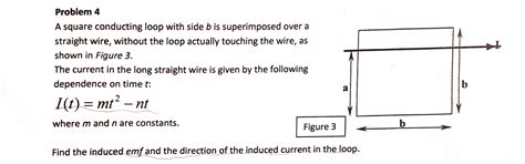 Solved A Square Conducting Loop With Side B Is Superimposed Chegg