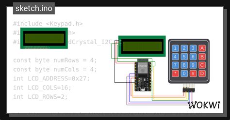 Print Keypad Values On LCD Display Wokwi ESP STM Arduino Simulator