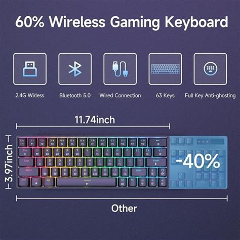 Tmkb T63 Gaming Keyboard Wireless Triple Mode Bt5 0 2 4g Usb C