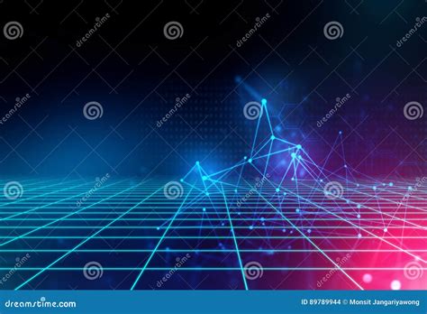 Blue Geometric Shape Abstract Technology Background Stock Illustration