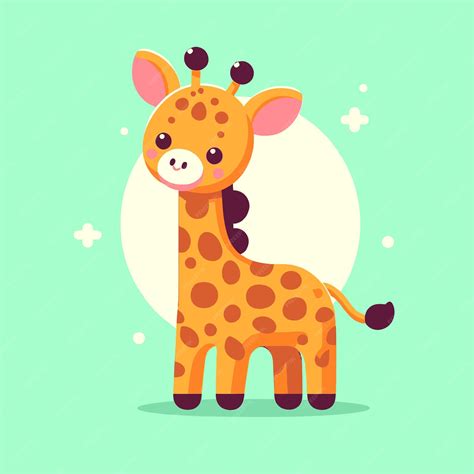 Premium Vector A Cartoon Giraffe With A Green Background With A Blue