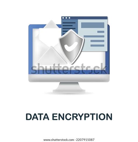 Data Encryption Icon 3d Illustration Cybercrime Stock Vector Royalty Free 2207915087