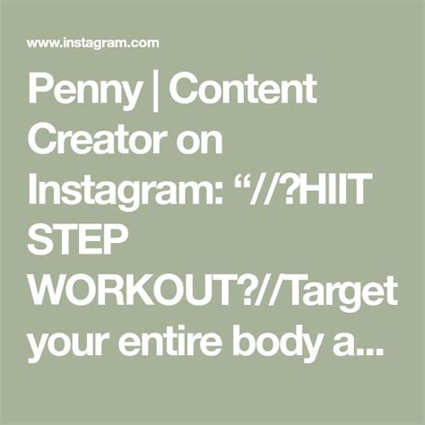Penny Content Creator On Instagram 🔥hiit Step Workout🔥target