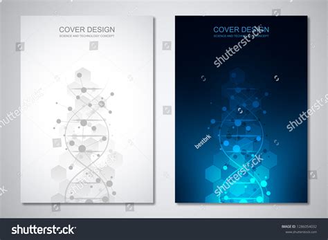 Vector Template Cover Brochure Molecules Background Stock Vector Royalty Free 1286054032