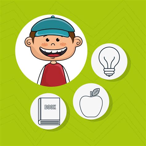 矢量的卡通小男孩插图图片 戴帽子的卡通小男孩矢量插图素材 高清图片 摄影照片 寻图免费打包下载