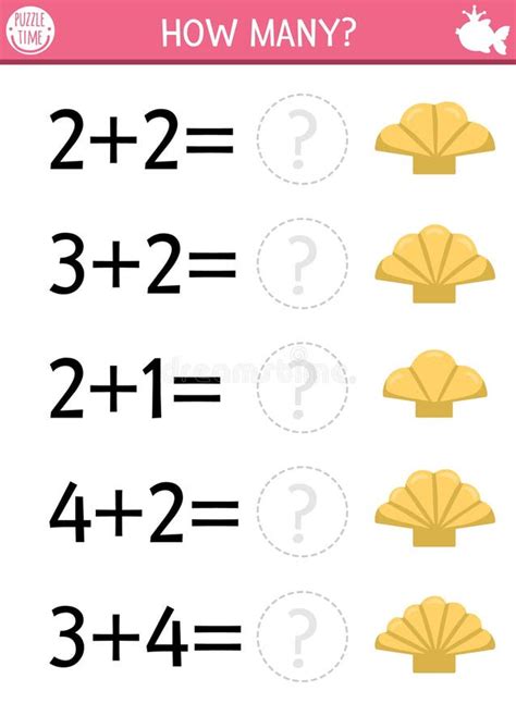 How Many Seashell Section Game With Cute Shells Fairytale Ocean