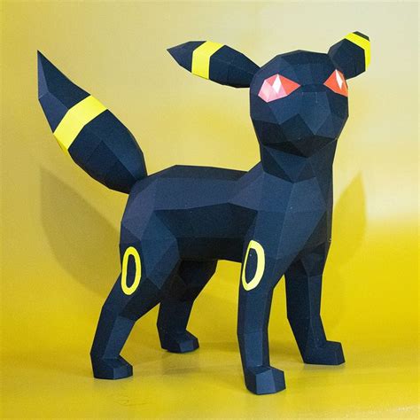 Pokemon Umbreon Eevee Evolution 3d Papercraft Pdf Svg Templates For