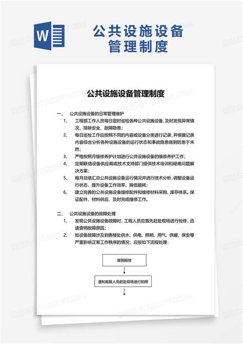 实用公共设施设备管理制度Word模板下载 熊猫办公