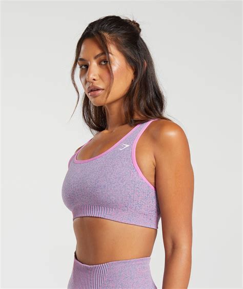 Gymshark Marl Seamless Scoop Bra Light Pinklight Blue Marlsherbet