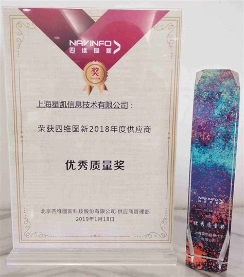 上海星凯荣获四维图新2018年度供应商优秀质量奖项 Saxuepower