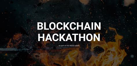 Blockchain Hackathon Web 30 Events