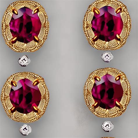 Hyper Realistic Rubies Diamonds And Pearls In Intricate Gold Filigree