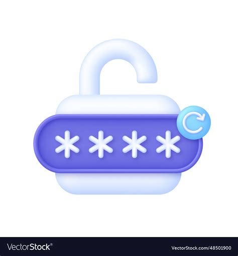 3d Password Reset Royalty Free Vector Image Vectorstock