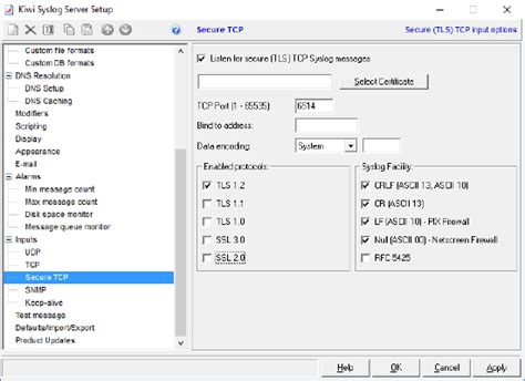 Enable Tls 12 In Kiwi Syslog Server 965