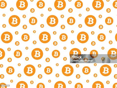 흰색 배경 벡터 일러스트 레이 션에 Bitcoin의 간단한 패턴 오렌지 기호 0명에 대한 스톡 벡터 아트 및 기타 이미지 0