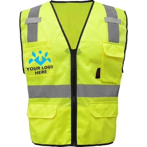 Gss Premium Class 2 Mesh Zipper 6 Pocket Vest National Safety Gear