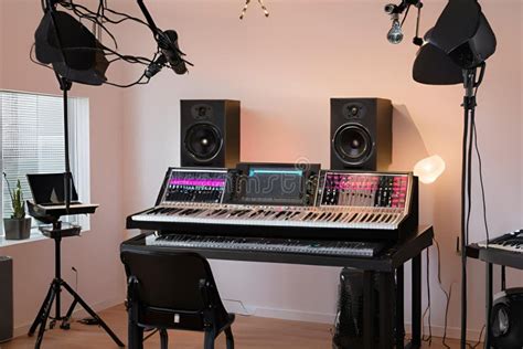Modern Music Recording Studio With Professional Audio Equipment Studio