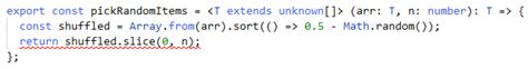 Javascript Function To Pick N Random Items From Array In Typescript