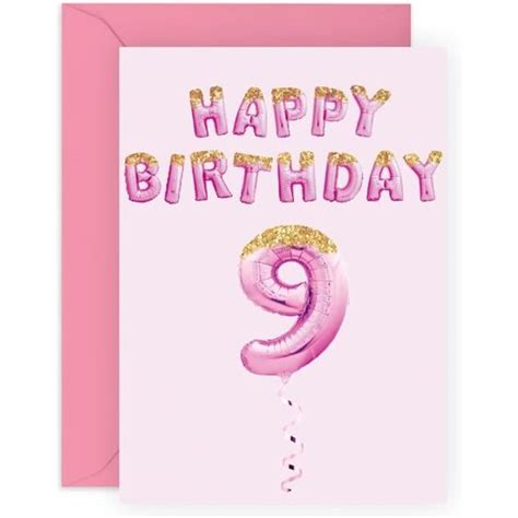 Carte De 9e Anniversaire Pour Fille Cartes Danniversaire Pour Filles