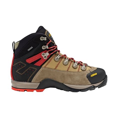 Asolo Mens Fugitive Gtx Hiking Boot Wool Black Red Lennys Shoe