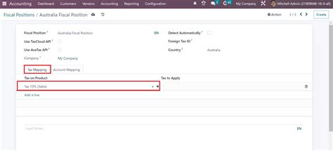 Mapping Taxes Accounts With Fiscal Position In Odoo Accounting