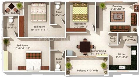 1440 Sq Ft 3 Bhk Floor Plan Image Nestcon Builders Aishwarya Available For Sale