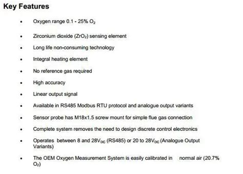 Zirconia Oxygen Sensor System Including Oxygen Sensor With Interface 0 1 To 25 O2 Buy Oxygen