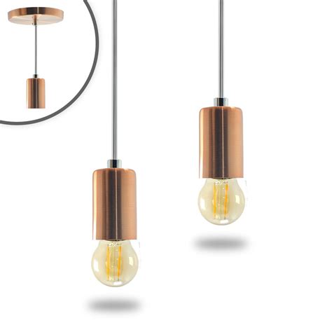 Kit Pendente Soquete Copinho E Rose Gold Led G Madeiramadeira