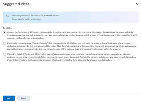 Generate Assignment Ideas Using D2l Lumi Idea Brightspace