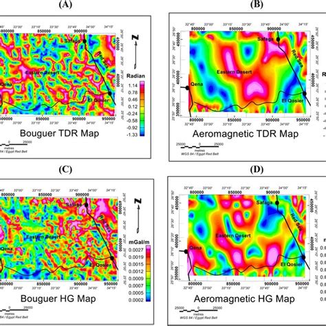 The Tilt Angle Derivative Maps For A Bouguer Gravity Data B Rtp Download Scientific Diagram