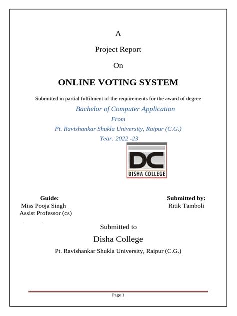 Ritik Tamboli Project Documentation Voting Pdf Unit Testing My Sql