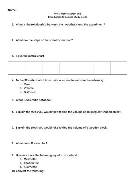 Unit 1 Study Guide Pdf
