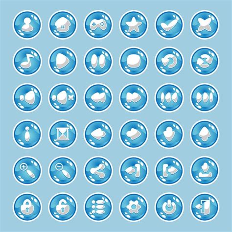 premium vector blue buttons with icons
