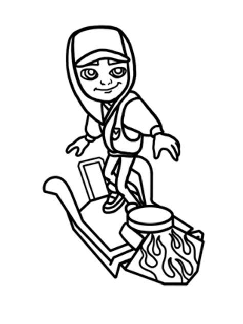 Cute Jake Subway Surfers Coloring Page