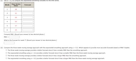 Solved Consider The Following Time Series Data A Chegg