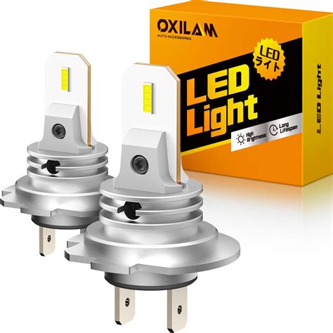 Oxilam H7 Led Headlight Bulbs Csp Led Chips 6500k Cool White 11 Min