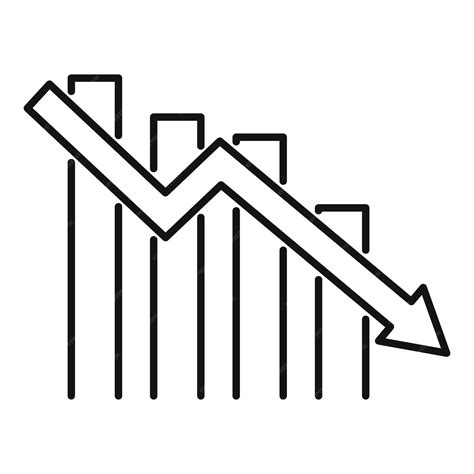 Premium Vector Down Finance Chart Icon Outline Down Finance Chart
