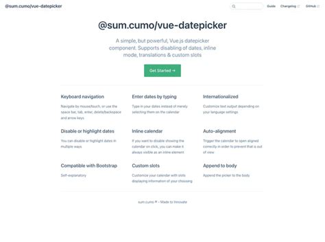 Vue Datepicker By Sumcumo A Vite Template Built At Lightspeed