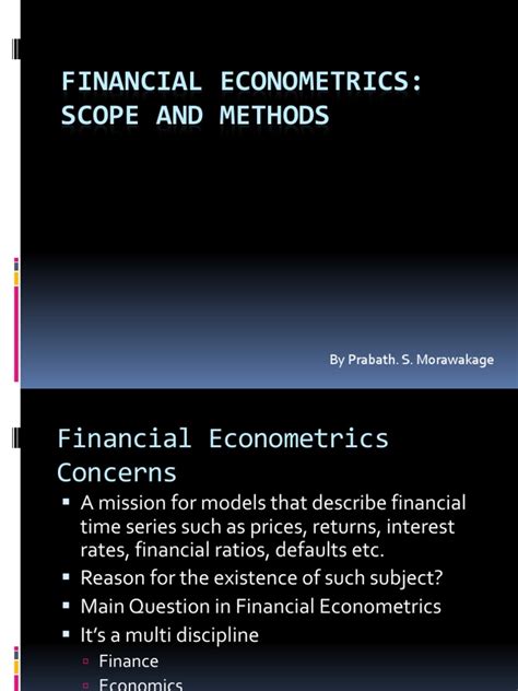 Financial Econometrics Introduction Pdf Econometrics Economics