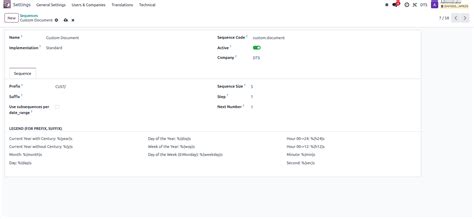 developer guide to creating sequence numbers in odoo18