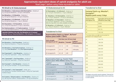 Northern Ireland Guidelines On Converting Doses Of Opioid Analgesics