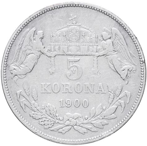 Австро-Венгрия 5 крон 1900 (монета для Венгрии) стоимостью 2703 руб.