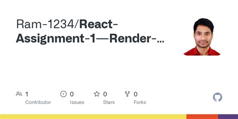 GitHub Ram 1234 React Assignment 1 Render React Component