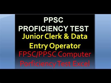 Ppsc Fpsc Microsoft Excel Proficiency Test How To Pass Proficiency